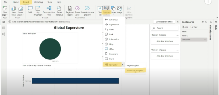 Using Bookmarks as a Reset Button in Power BI