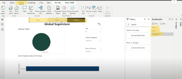 Using Bookmarks as a Reset Button in Power BI